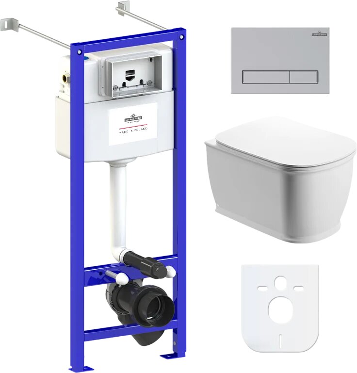 Комплект Lavinia Boho Унитаз подвесной Bell Pro Rimless 3301101R / Крышка-сиденье Bell Pro 33290100 с микролифтом / Инсталляция RelFix 38010020, Кнопка RelFix 380501MC матовый хром