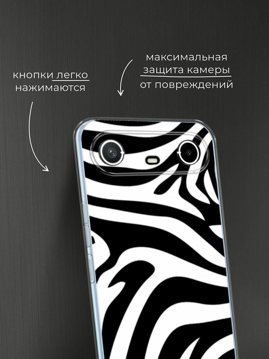 Чехол на Tecno Spark Slim / Текно Спарк Слим с принтом Полоски зебры — фото 1