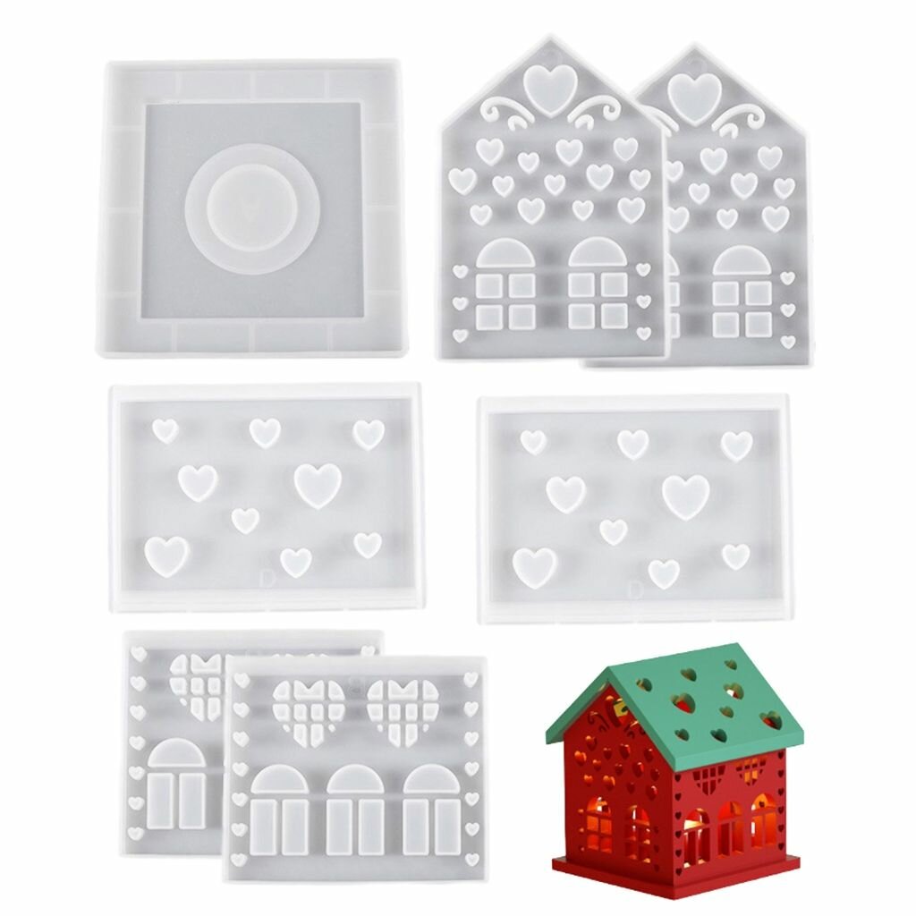 Heart House Halder Silicone Flom Dies Цементный гипс глиня