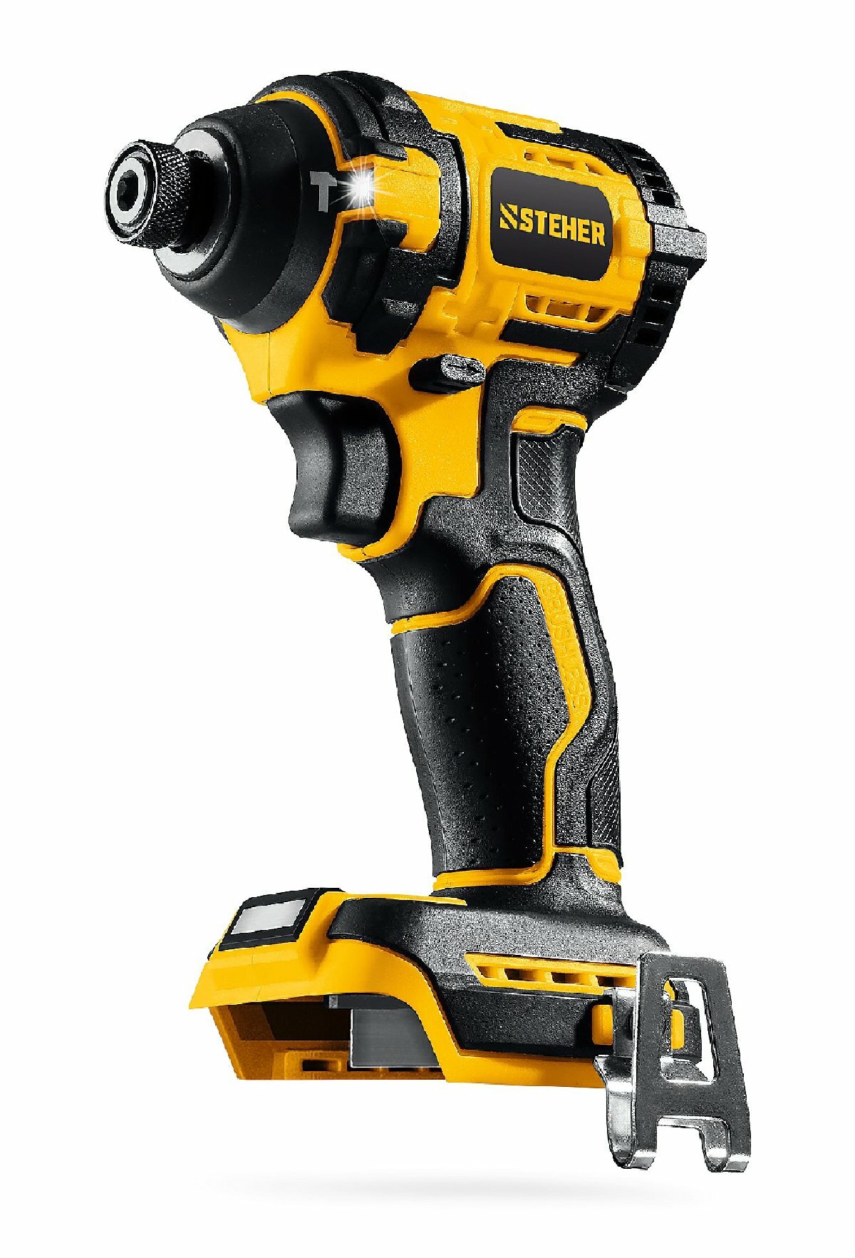 Бесщеточный ударный винтоверт STEHER 20 В 180 Н·м без АКБ с 4 скоростями и металлическим редуктором для крепежа 6-10 мм