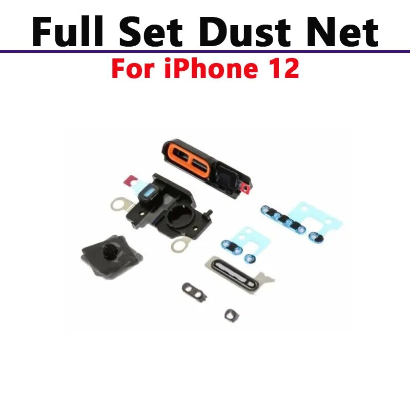 Ушной динамик с защитой от пыли, сетчатый гриль для iPhone 12 12 Pro Max 12 Pro Max 12, мини-нижний громкоговоритель, микрофон, противопыльная сетка 12 Black