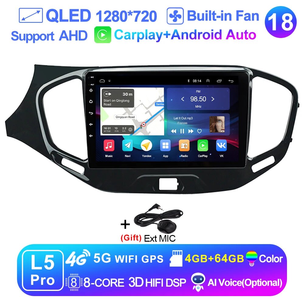 LEHX Pro 8-ядерный 5G Wi-Fi 2 din Android 14 автомобильный радиоприемник L5 Pro(4-64GB)-0