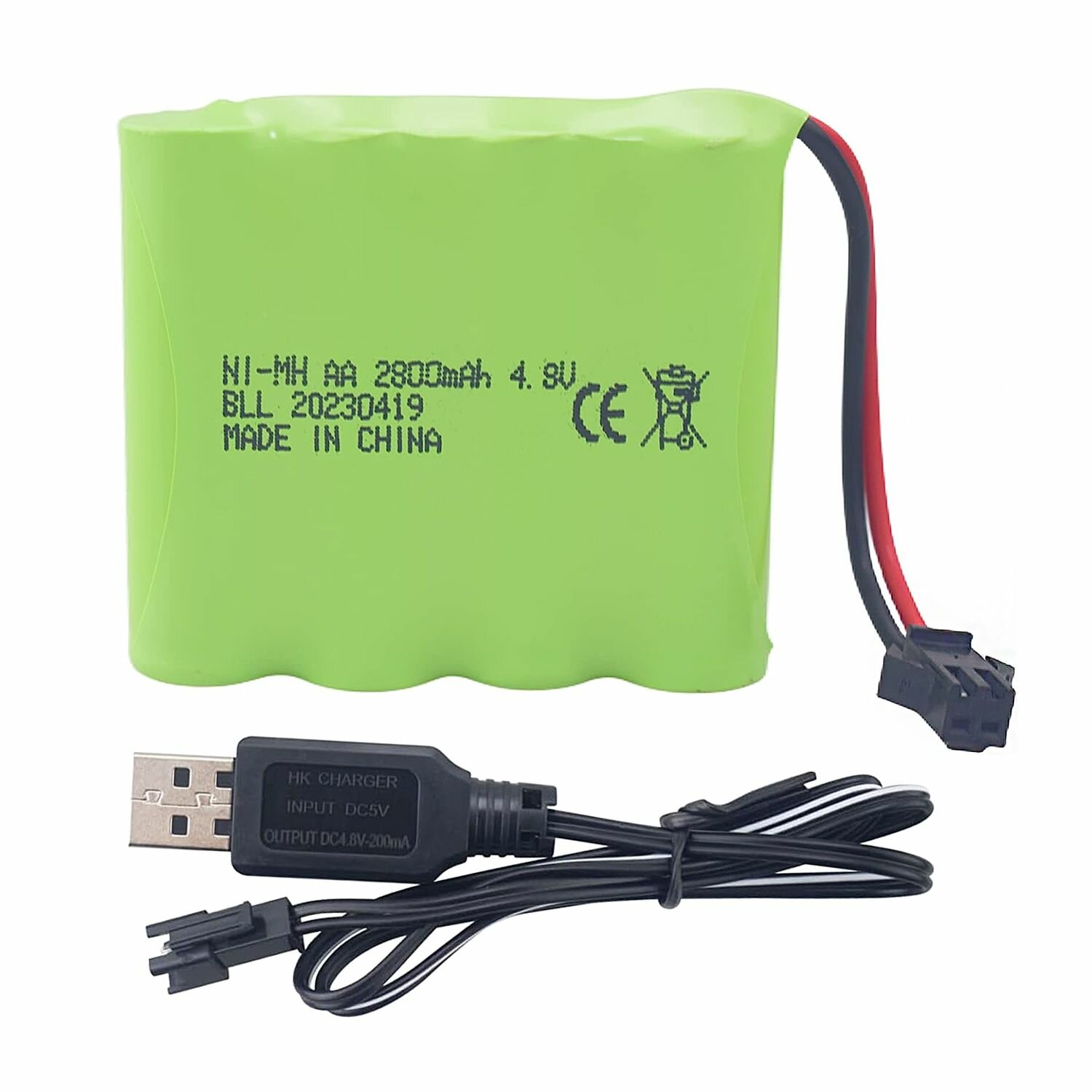 1 разъемных батарей AA 4.8V 2800 мАч SM - 2P и 1 зарядная линия USB для дистанционно управляемых игрушечных экскаваторов, грузовых автомобилей, инженерных автомобилей SY - E511 E562 TD141