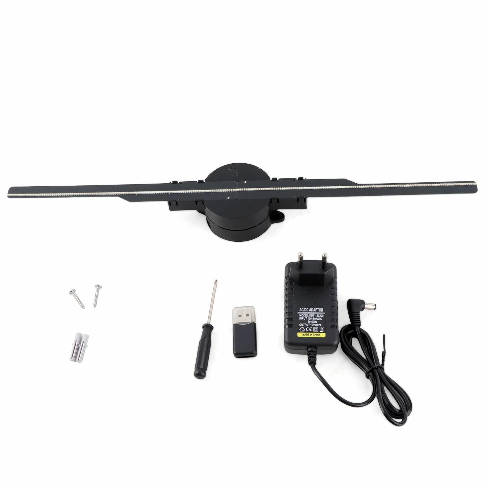 Сверхтонкий 3D-голографический рекламный проектор диаметром 420 мм с поддержкой мобильных приложений, функциями 3D-изображения и генерации текста для продвижения