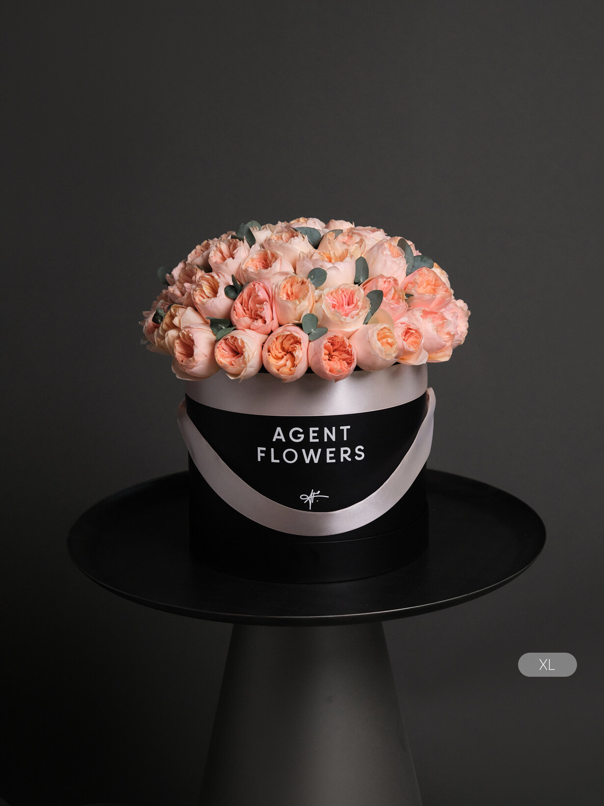 Монобукет AGENT FLOWERS "Juliet", роза, чёрная, 60 цветов, 50 см
