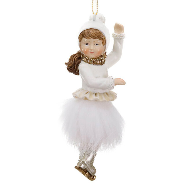 Елочная игрушка Девочка на коньках Амели - White Symphony 12 см, Goodwill (Гудвилл), MC38408-2