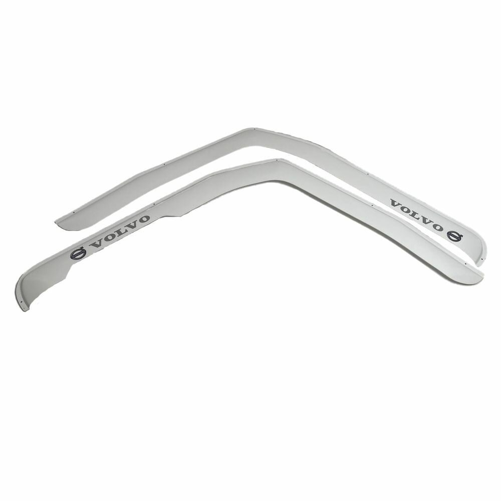 Дефлектор двери (ветровики) с лого на VOLVO FH13 (Белые)
