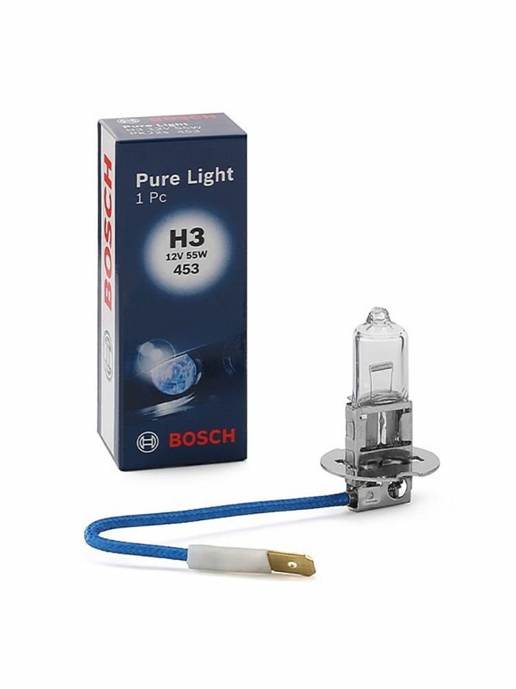 Лампа галогеновая головного света H3 PK22s 12V 55W BOSCH 1987302031