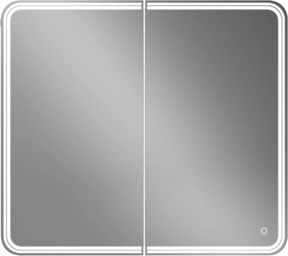 Зеркальный шкаф Art&Max Verona AM-Ver-900-800-2D-DS-F 90x80 см, с LED-подсветкой, сенсорным выключателем, диммером, белый матовый