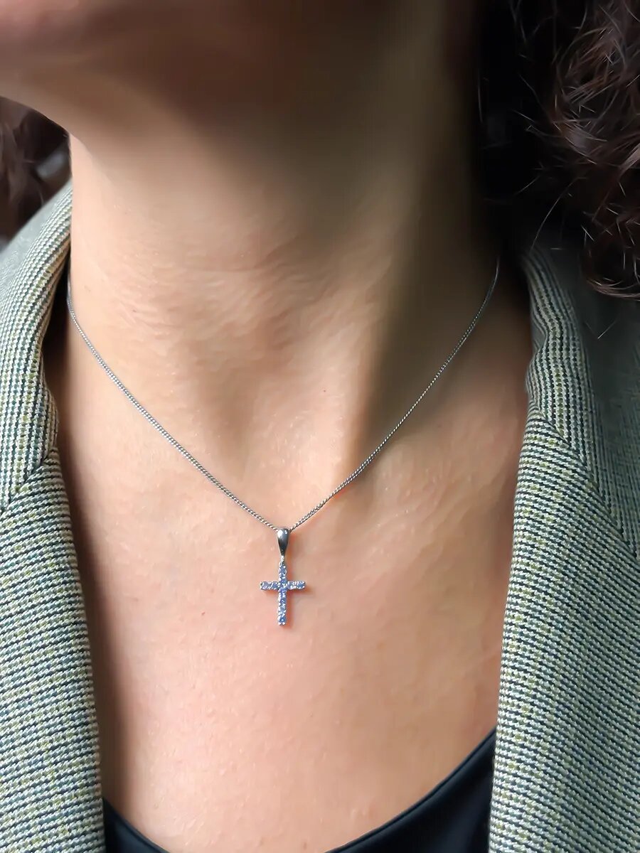 Подвеска, серебро, 925 проба, родирование, танзанит