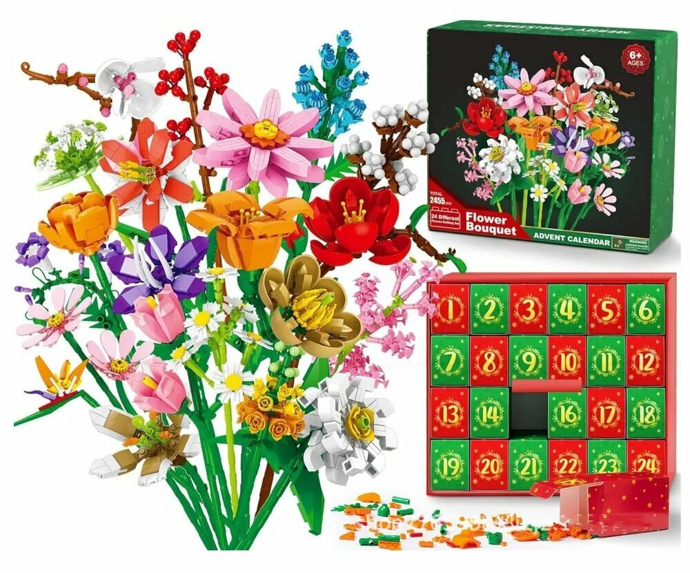 Адвент-календарь Advent Calendar: 24 Flower Bouquet Christmas Countdown