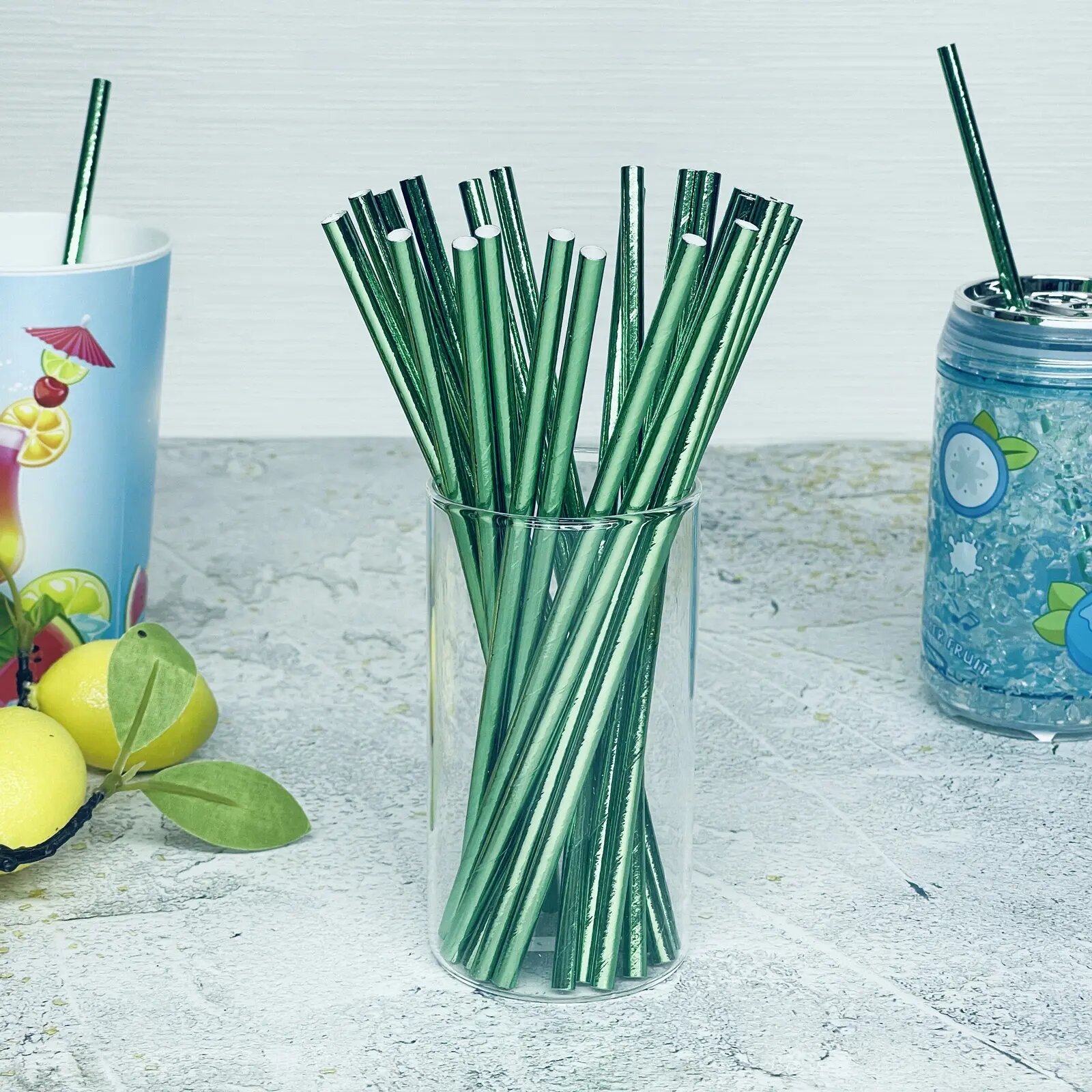 Трубочка для коктейля «Волшебство» 19,5 см, зеленая, набор 25 шт, картон