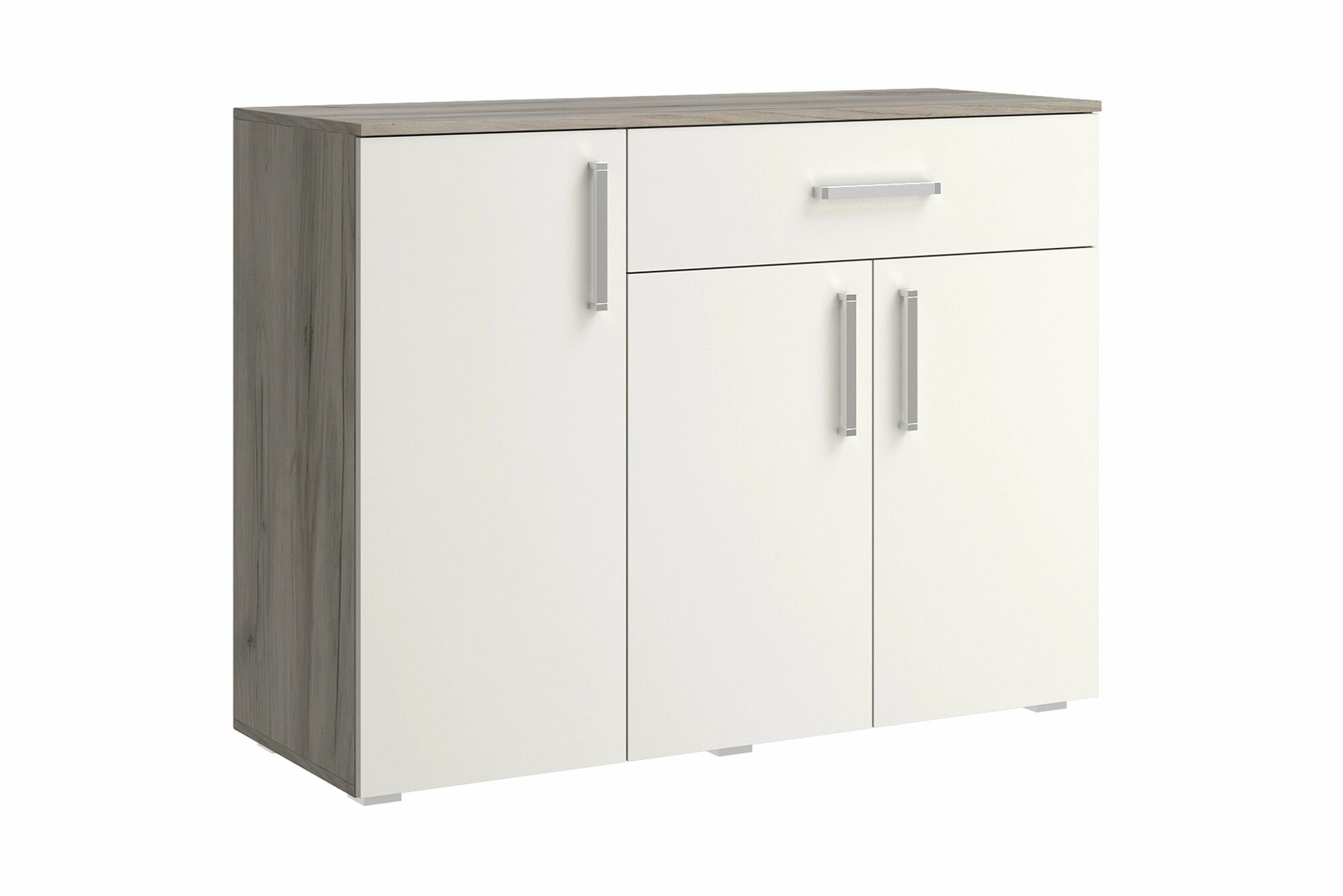 Фиеста NEW Комод 1 ящ 3 двери (1200) (Кашемир, Дуб Крафт серый)