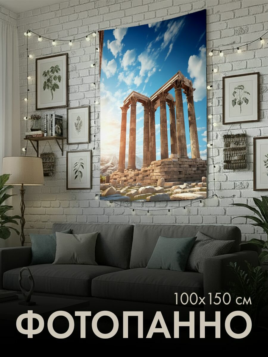 Панно тканевое PrintyFull / 100x150 см / картина, храм