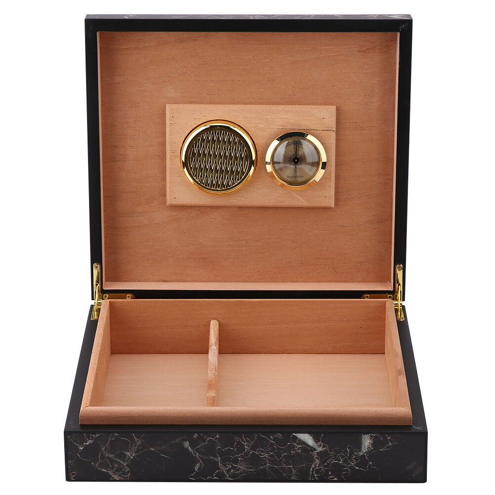 Vintage Mini Portable Humidor Cigar Box Wooden Cigarette Container Storage Case (Marble)