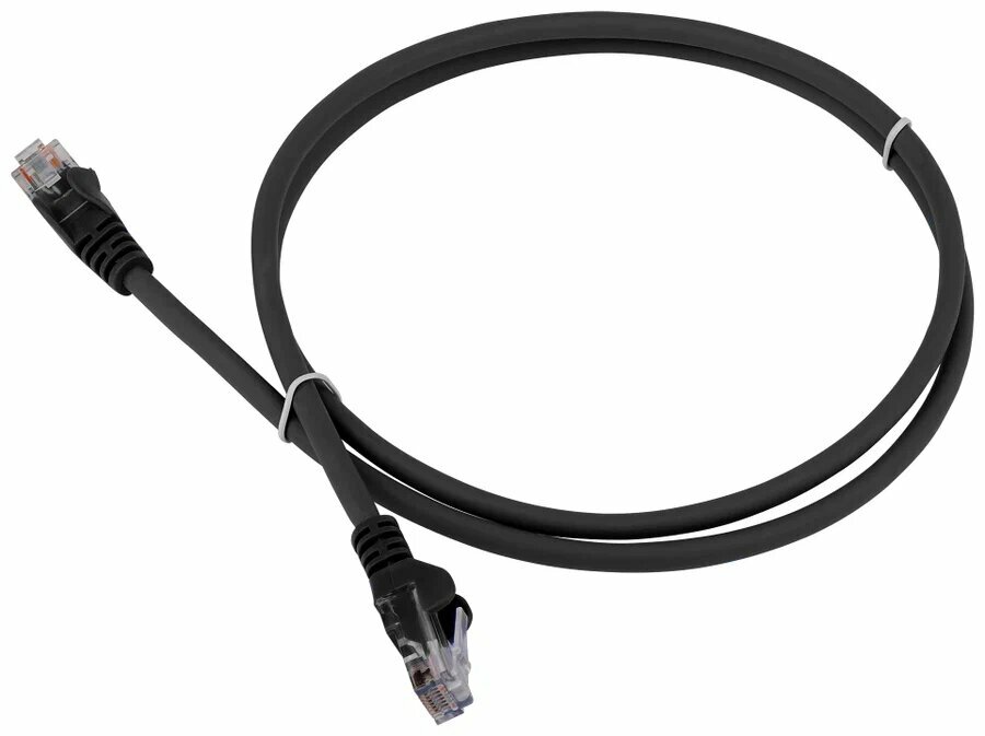 Патч-корд Lanmaster LAN-PC45/U6-1.0-BK UTP RJ-45 вил.-вилка RJ-45 кат.6 1м черный LSZH (уп:1шт)