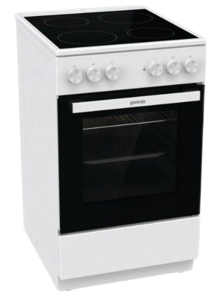 Электрическая плита Gorenje GEC5A12WG-B, стеклокерамическая поверхность, 8000 Вт, белая