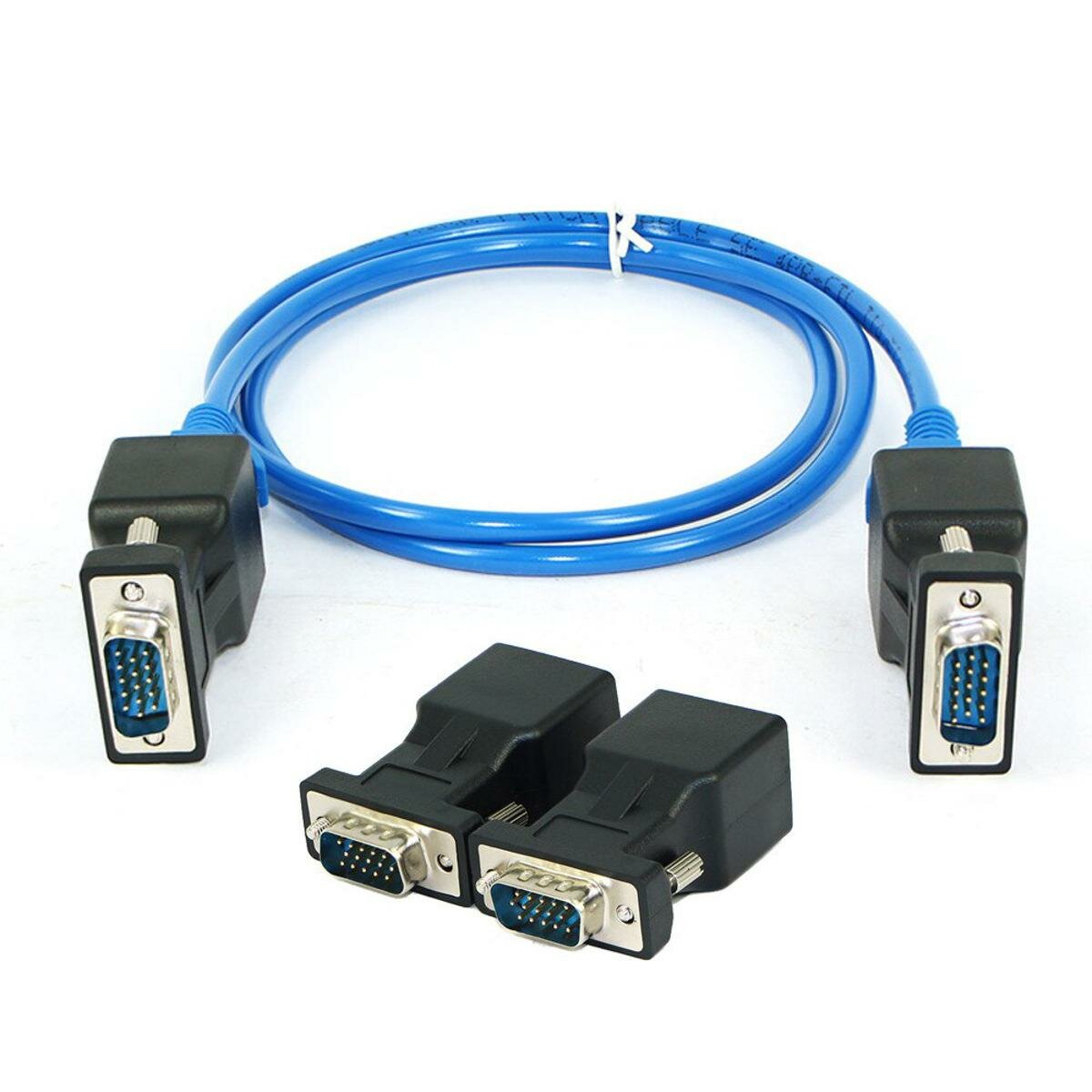 Шт. адаптер VGA на RJ45 удлинитель VGA мужской женский на LAN RJ45 CAT5 CAT6 20 м сетевой кабель адаптер для ПК ноутбук