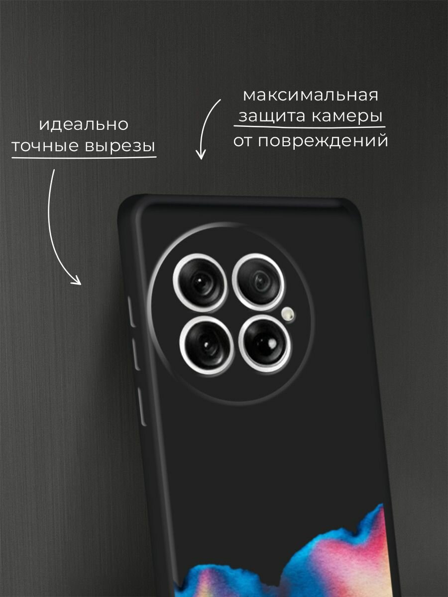 Черный матовый чехол на OnePlus 13 / Ван Плас 13 с принтом Акварельное сочетание — фото 1