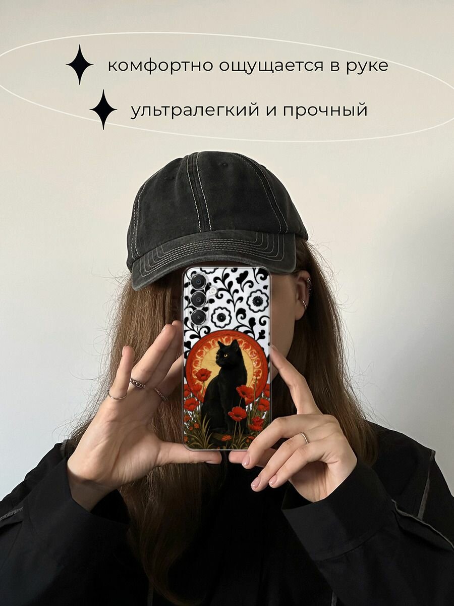 Чехол на Samsung Galaxy A16 / Самсунг А16 с принтом Кот в маках — фото 1