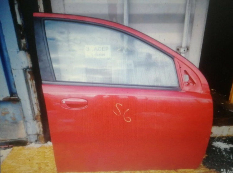 Дверь передняя Шевроле Авео Т200 правая 96585328 Х/Б, Седан в Сборе Красная - S-6