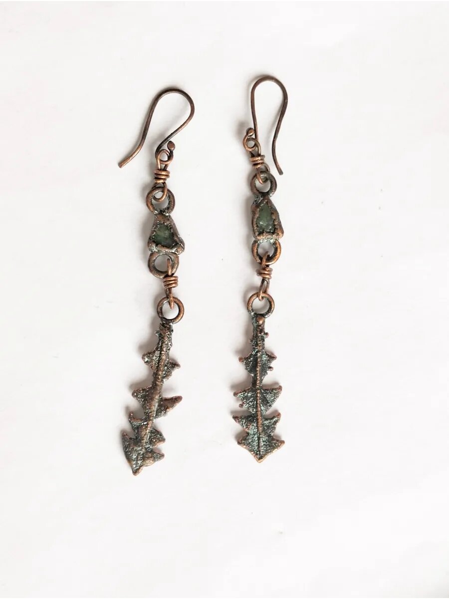 Серьги, авантюрин