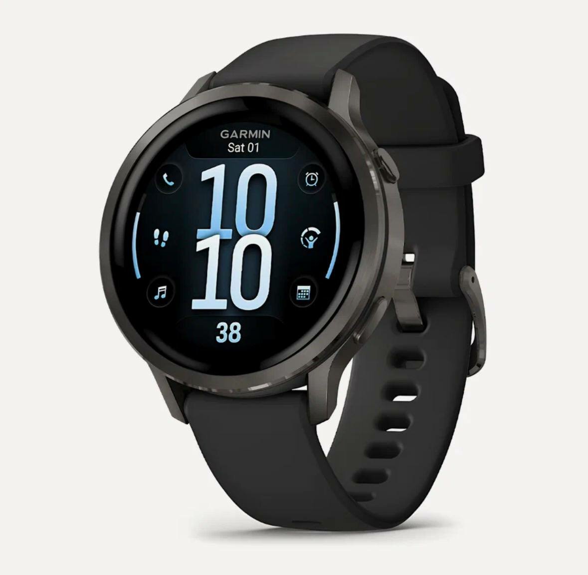 Garmin Venu 4 – 41 mm Slate with Black Silicone Band Европа/Русский язык (010-03013-02)