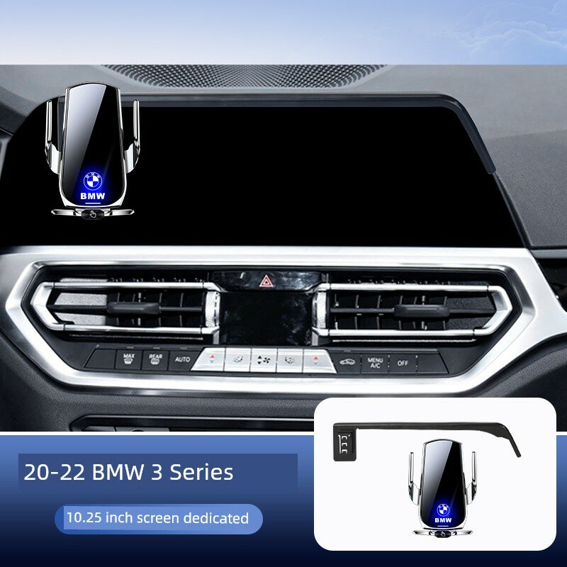 Автомобильная крепление для телефона BMW 3 Series 2020-2022 с зеркальным беспроводным зарядом для экранов 10,25 дюйма