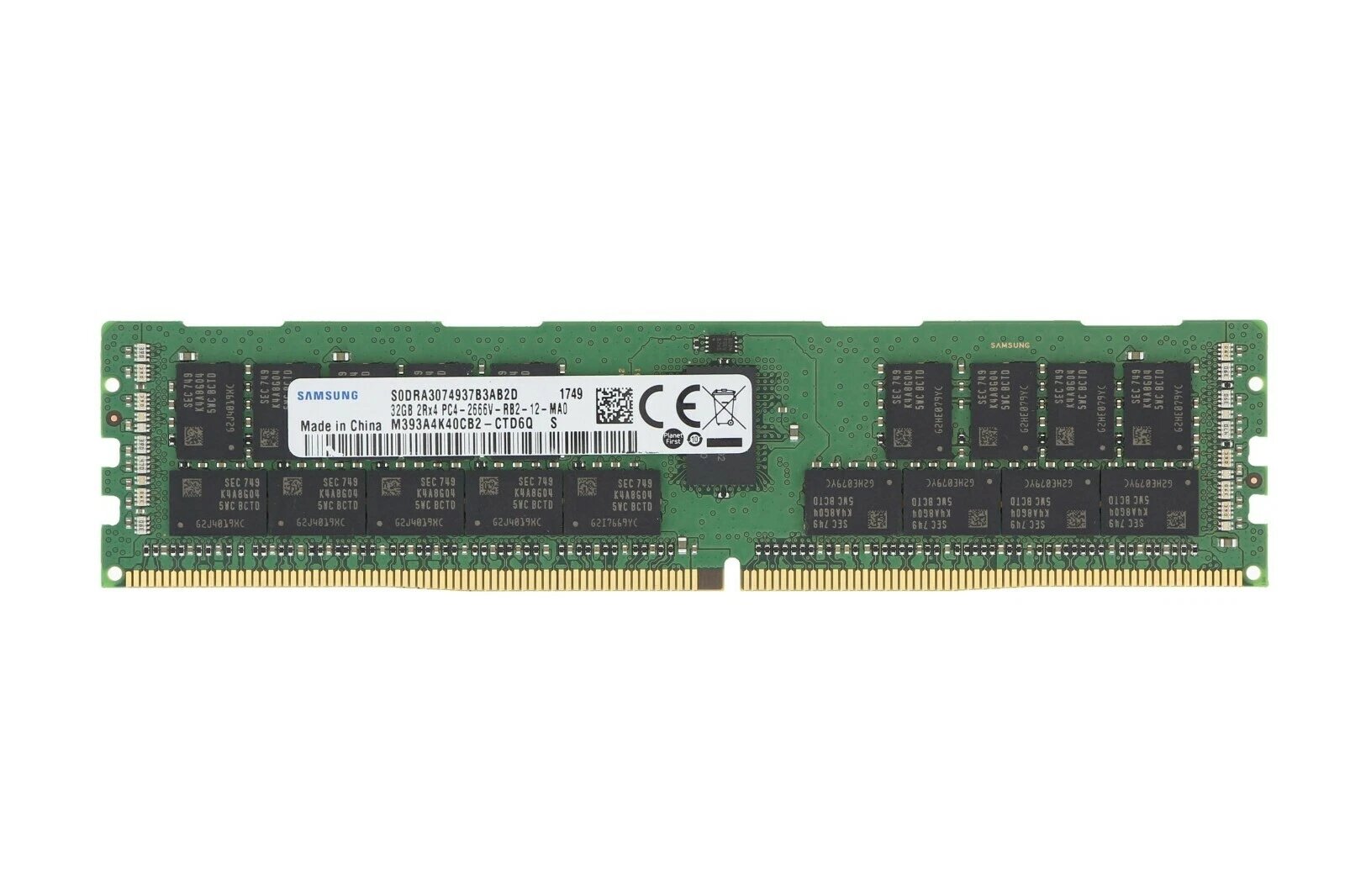 Модуль памяти для сервера Samsung 32GB PC4-21300 2Rx4 DDR4 2666MHz ECC Reg Memory M393A4K40CB2-CTD