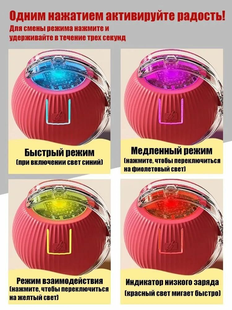 Интерактивная игрушка для кошек , встроенная перезаряжаемая батарея, дразнилка, умный мячик для кошек-DKD-CJ0825