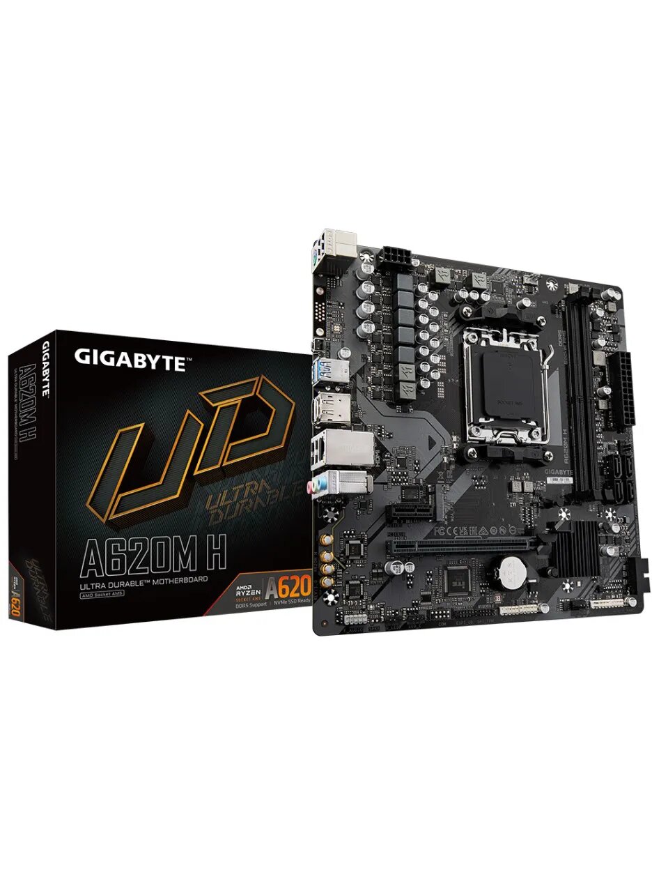 Материнская плата GIGABYTE A620M H Micro-ATX AM5 AMD A620 2xDDR5 (128ГБ)