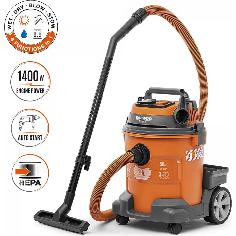 Пылесос универсальный c розеткой DAEWOO DAVC 2014S