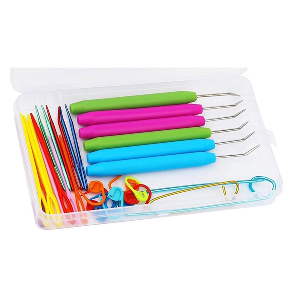 Набор Швейных Игл Большой Ушко Иглы Для Вышивания Изогнутая Игла Для Вязания Крючком Крючки и Метка для Вязания для Шитья Вязание Крючком