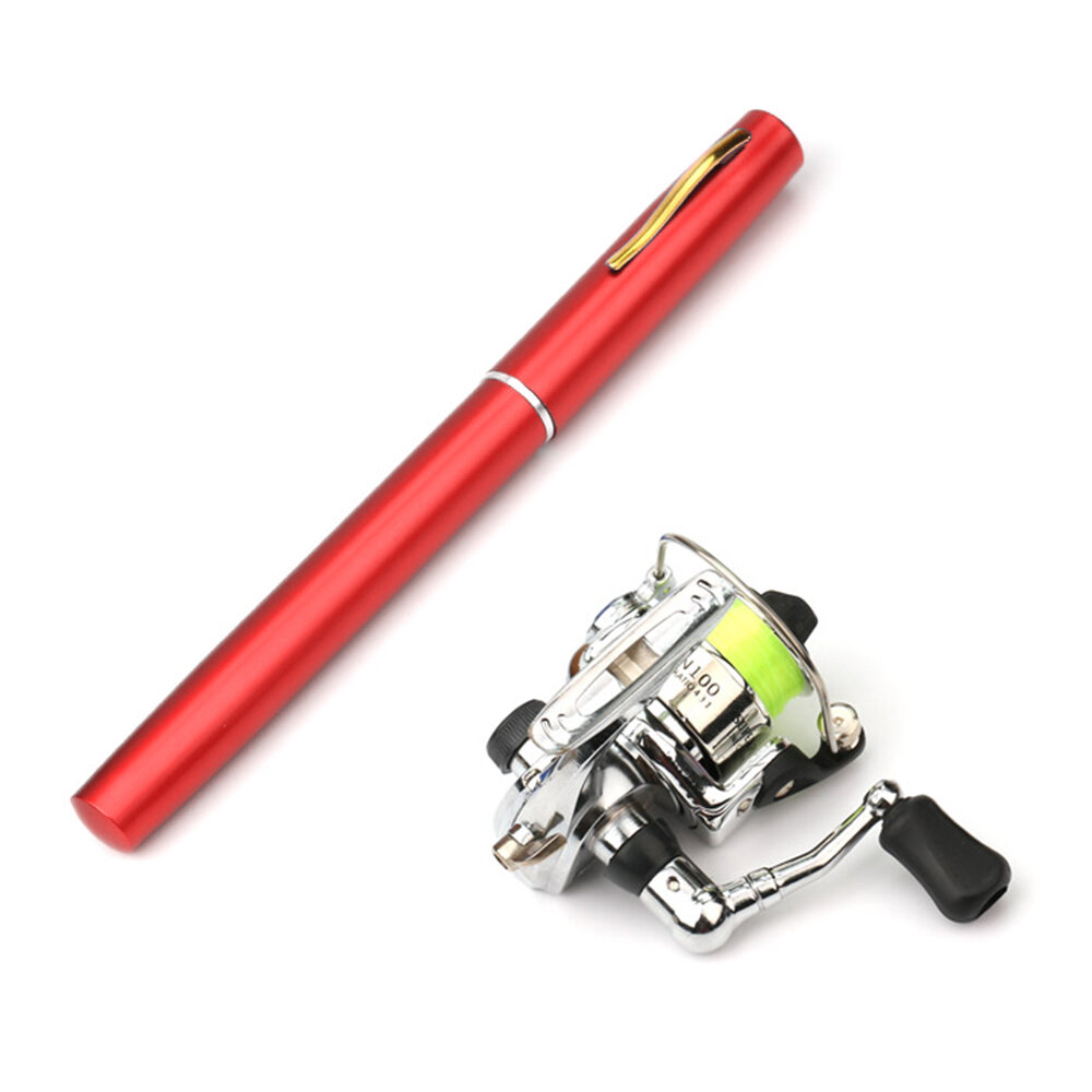Комбо Telescopic Fishing Rod Spinning Reel Kit, Pocket Collapsible, Mini Pen Fishing Pole, Длина свернутого состояния 8.0in, Модели 1M/1.4M/1.6M, Материал стекловолокно и алюминиевый сплав, Цвета