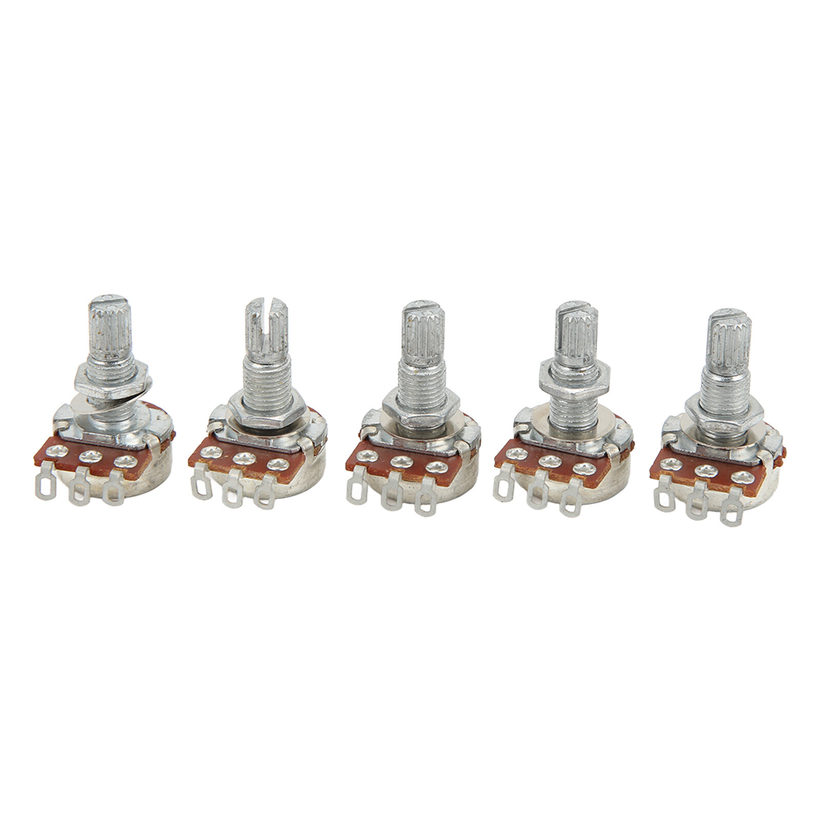 5Pcs Guitar Potentiometer Metal Long Knurled Split Shaft Audio Potentiometers Guitars Accessories