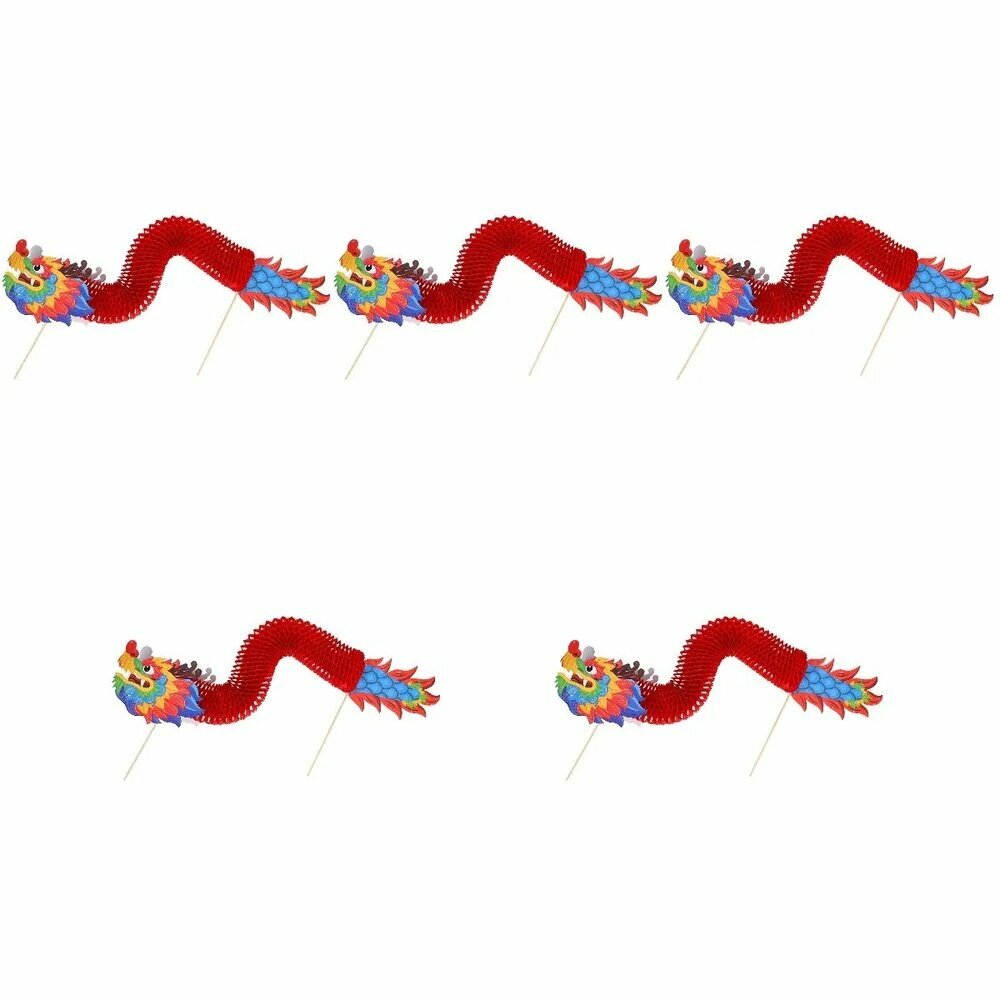 Набор бумажных драконов для праздничного декора и фотосессий, 5 шт
