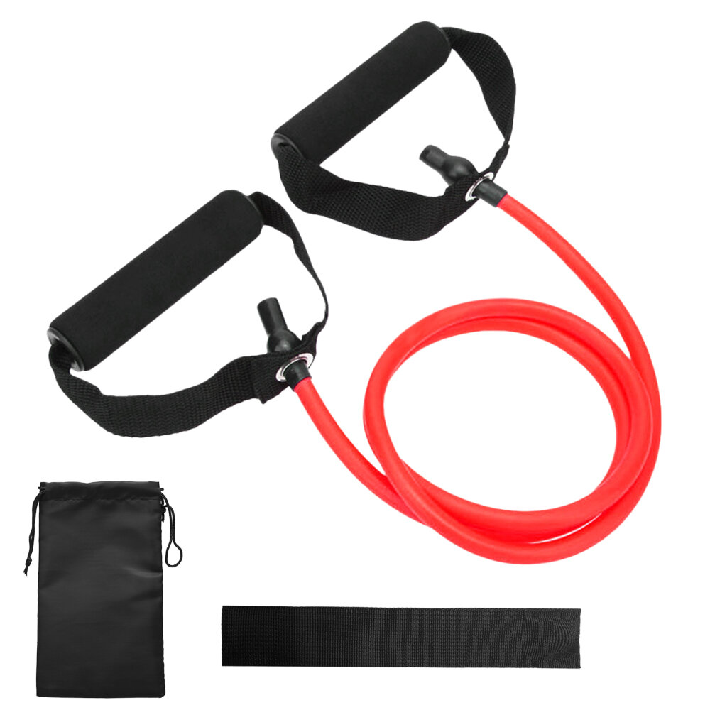 Резistance Toning Tube Bands Fitness Workout Elastic Exercise Band с Door Anchor и Carry Bag, материал Latex + Foam, цвета Black/Blue/Green/Red/Yellow, длина 1.4m, в комплект входят 1 Resistance Tube Band, 1 Door Anchor, 1 Storage Bag