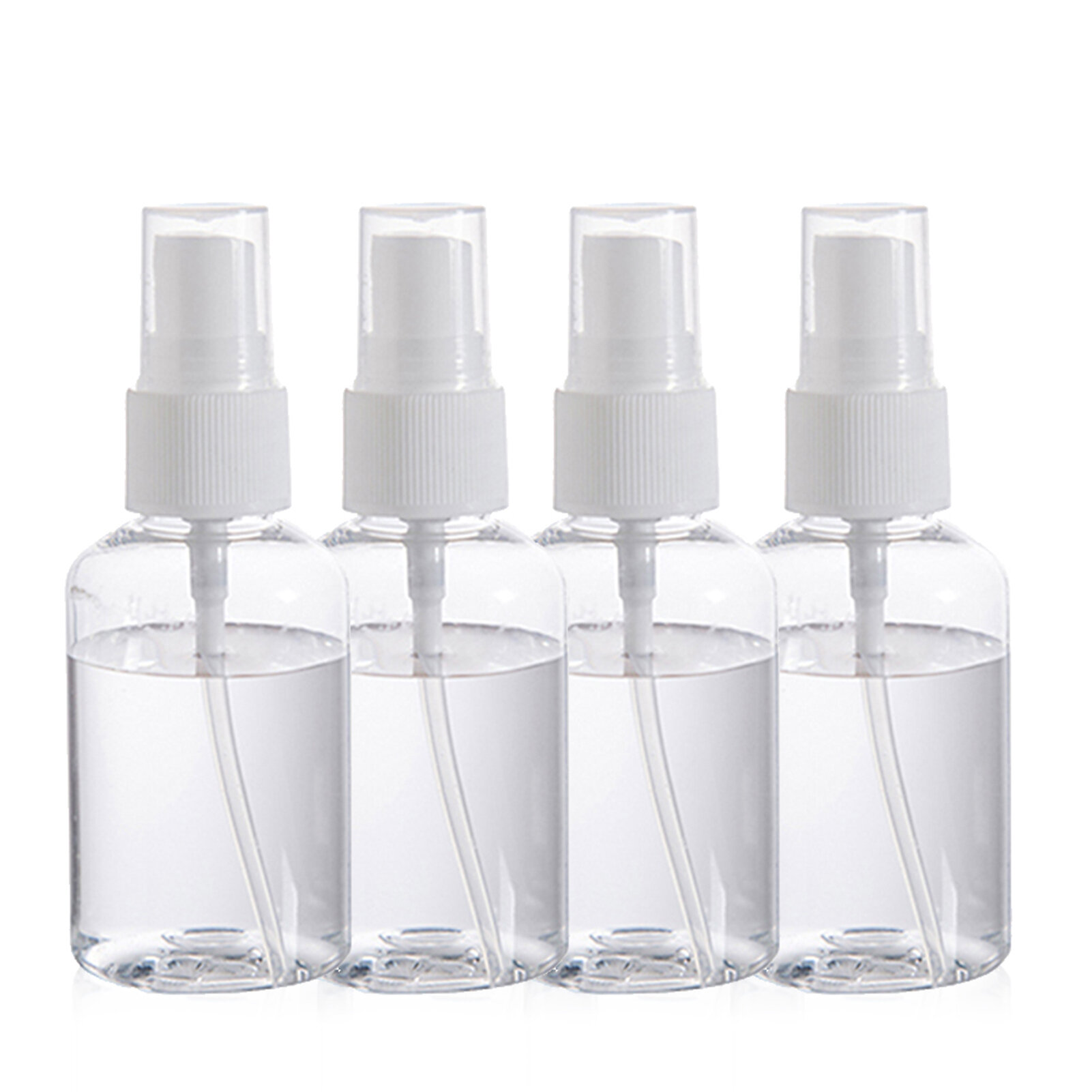 4 Pack 50ml Прозрачные Пустые Пластиковые Спрей-Бутылки с Малой Дробью, Перезаполняемые Бутылки, Атомайзеры для Эссенций, Путешествий, Материал PET