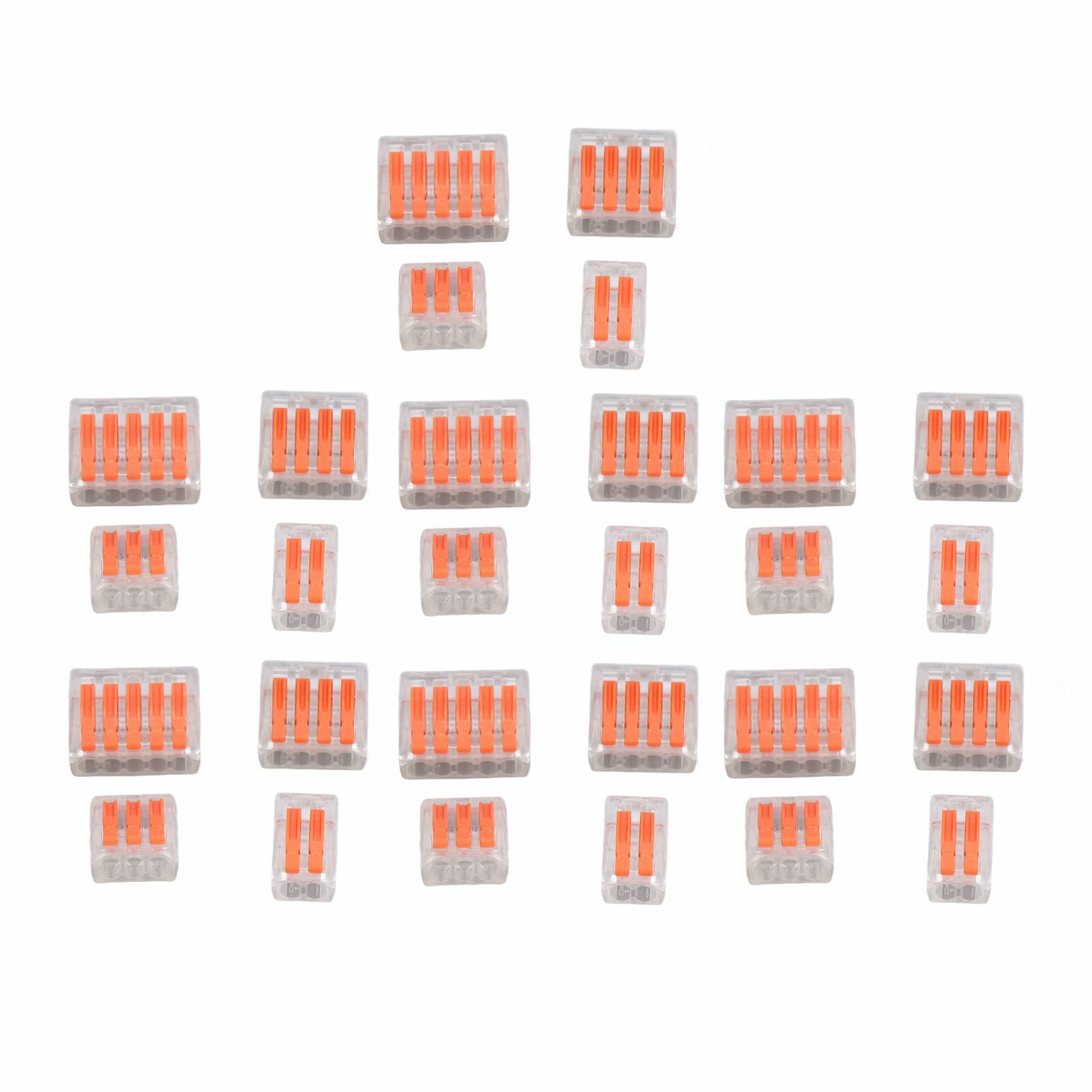 Компактные соединители для проводов, 40 шт, набор клеммных колодок для быстрого сращивания, 250 В, 32 А