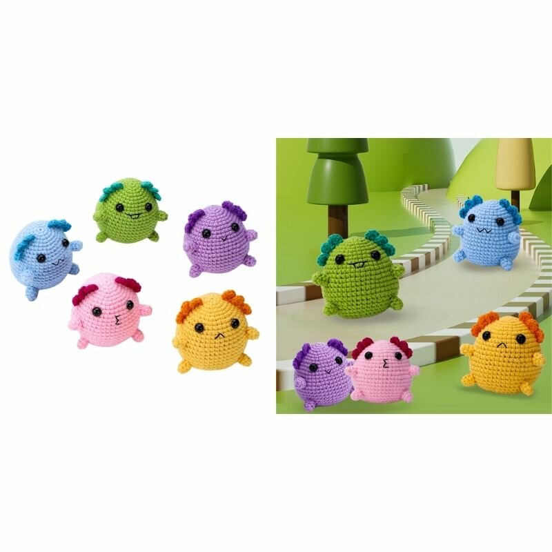 Упаковка материалов для куклы саламандры ручной работы, связанной крючком