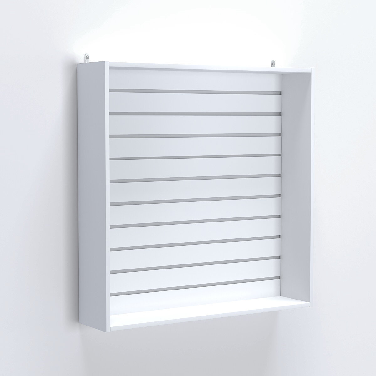 Витрина настенная №204-1В открытая с экономпанелью, Белый. Производство товара - компания ТОБ.