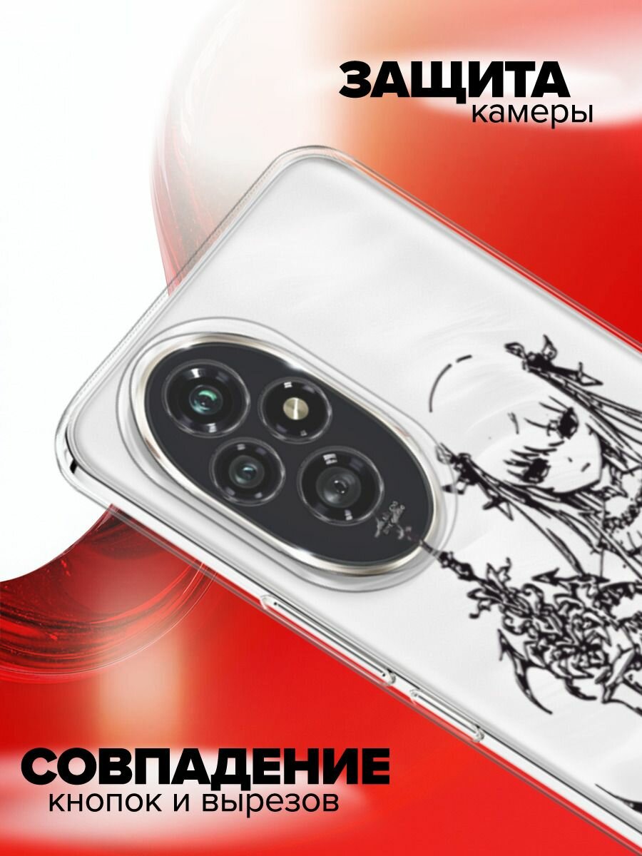 Силиконовый чехол на Honor 200 / Хонор 200 с принтом Аниме девушка с мечом — фото 1