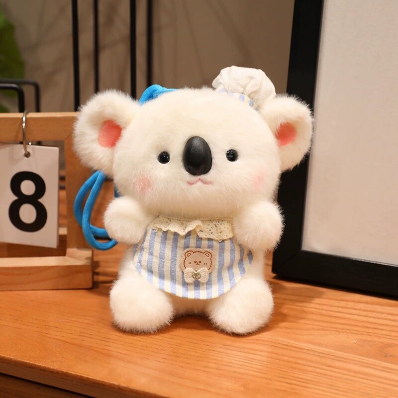 Милый плюшевый кулон-игрушка в виде коалы, кролика, мини-кукла коала, украшение для стола, кукла-компаньон. Коала-Синие