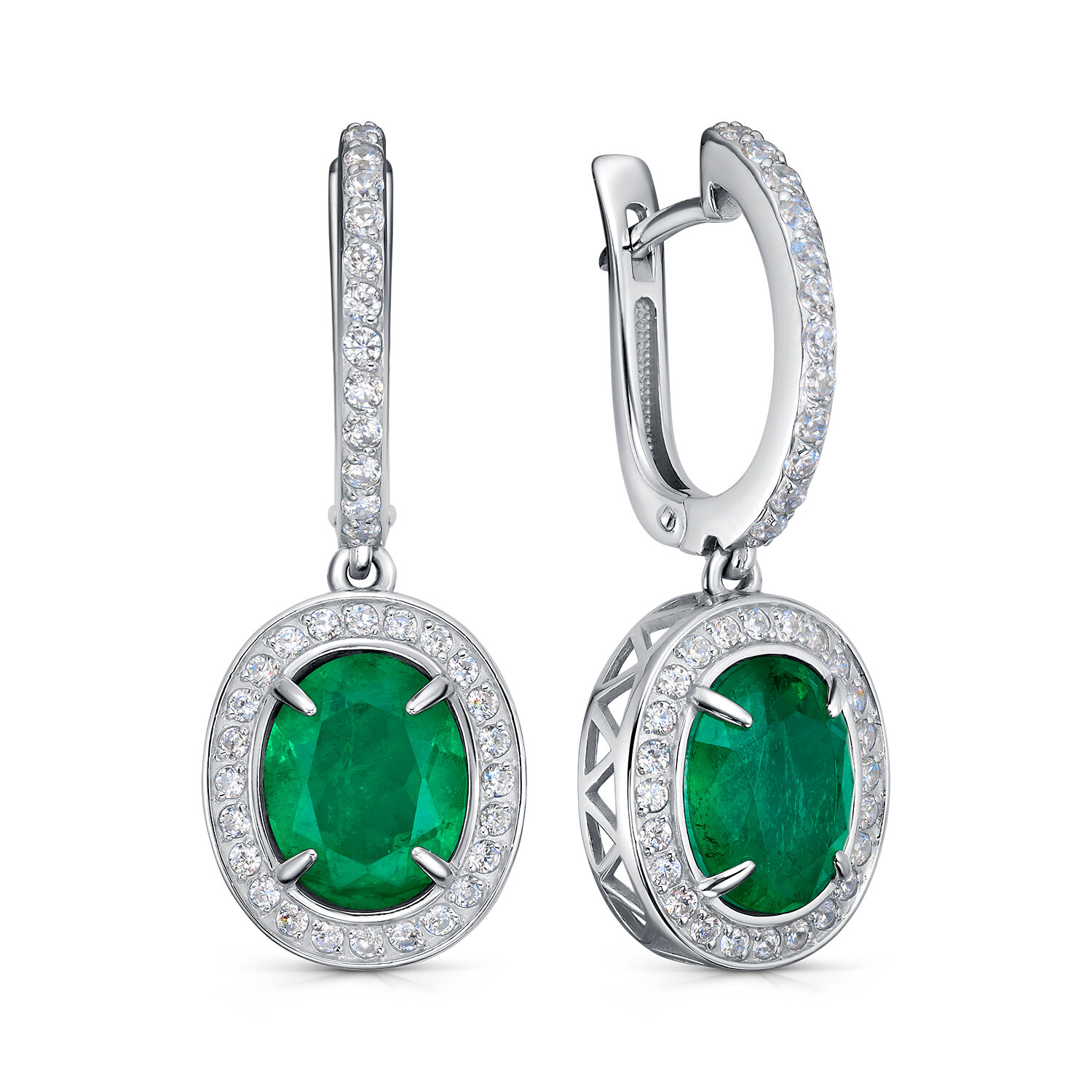 Подвеска для серег, серебро, 925 проба, алпанит, фианит