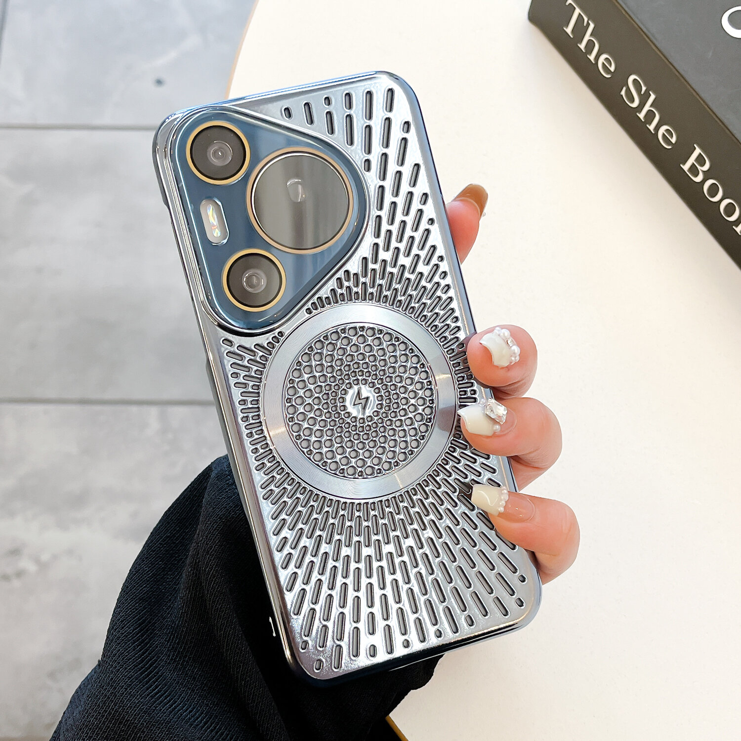 Чехол Для Huawei Pura 70 Pro / Хуавей Пура 70 Про+, soft touch, чехол-кардиомонитор, поликарбонат (PC), защита камеры, ударопрочный, усиленные углы, Huawei, Huawei Pura 70 Pro, Huawei Pura 70 Pro+, blue,