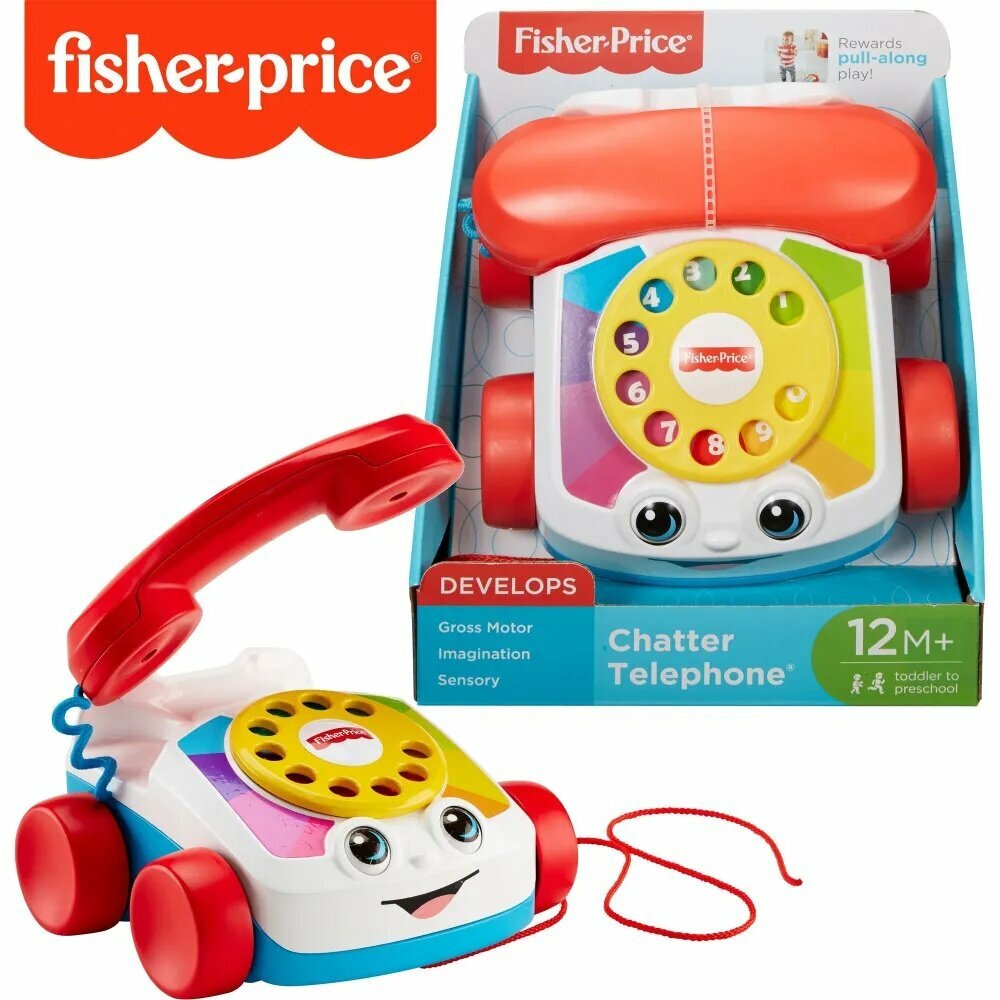 Fisher-Price, Телефон-чатер, игрушка-коляска для малышей и малышей