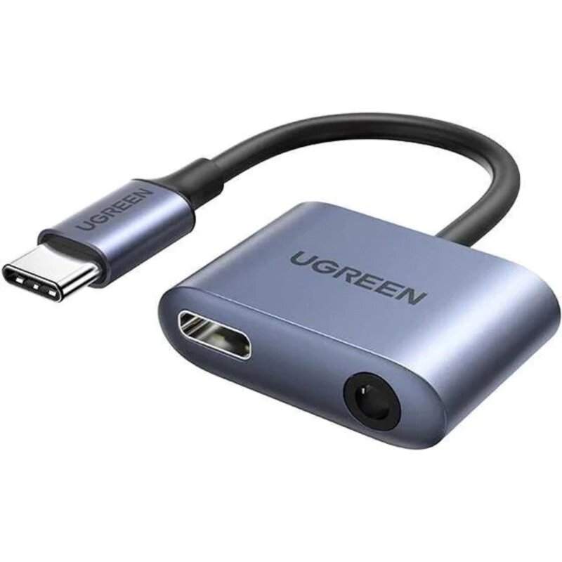 Адаптер UGREEN CM231 (60164) USB-C to 3.5mm Audio Adapter with PD серый