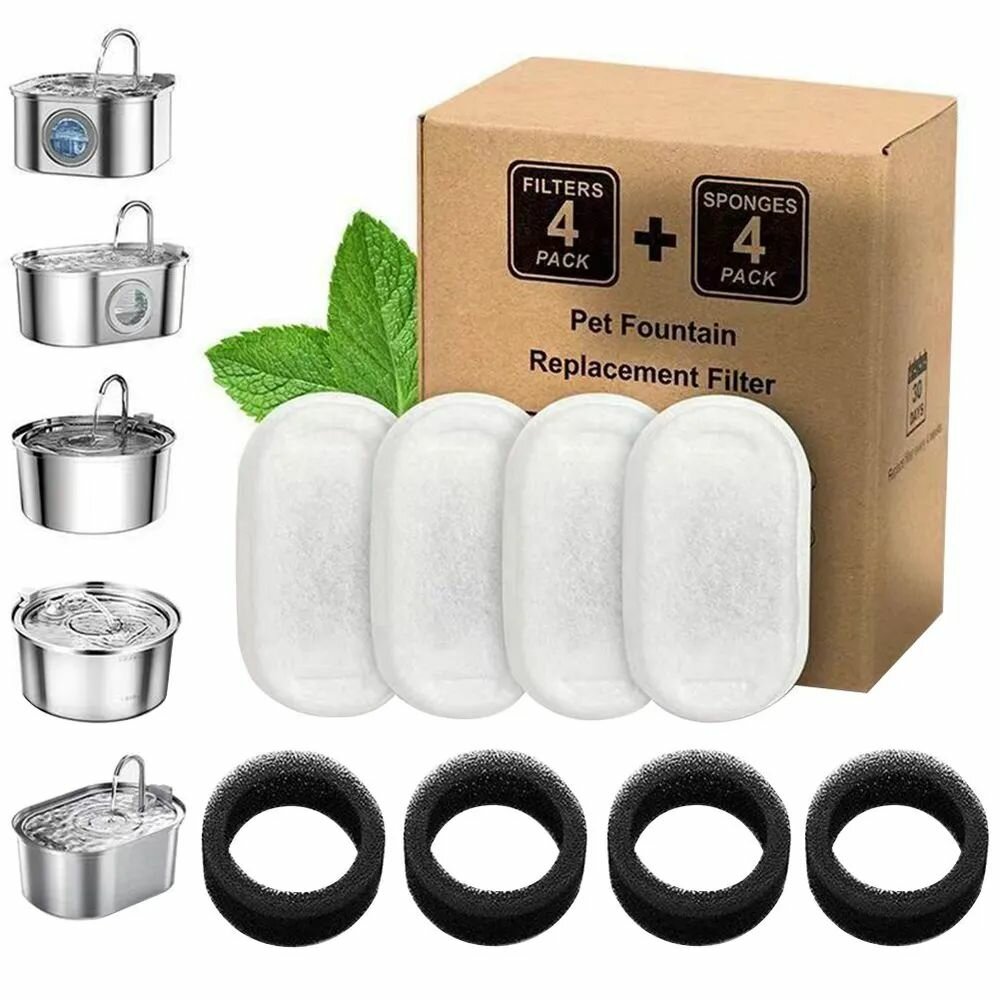 Набор фильтров для очистки воды в фонтанчике кота, 4+4