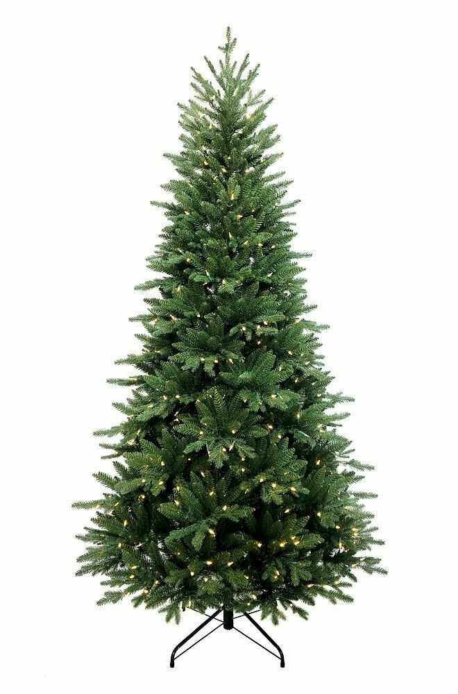 Искусственная ель с лампочками луизиана, зелёная, хвоя литая+ПВХ, 300 тёплых белых LED-огней, 183 см, A Perfect Christmas 31HLO60IL