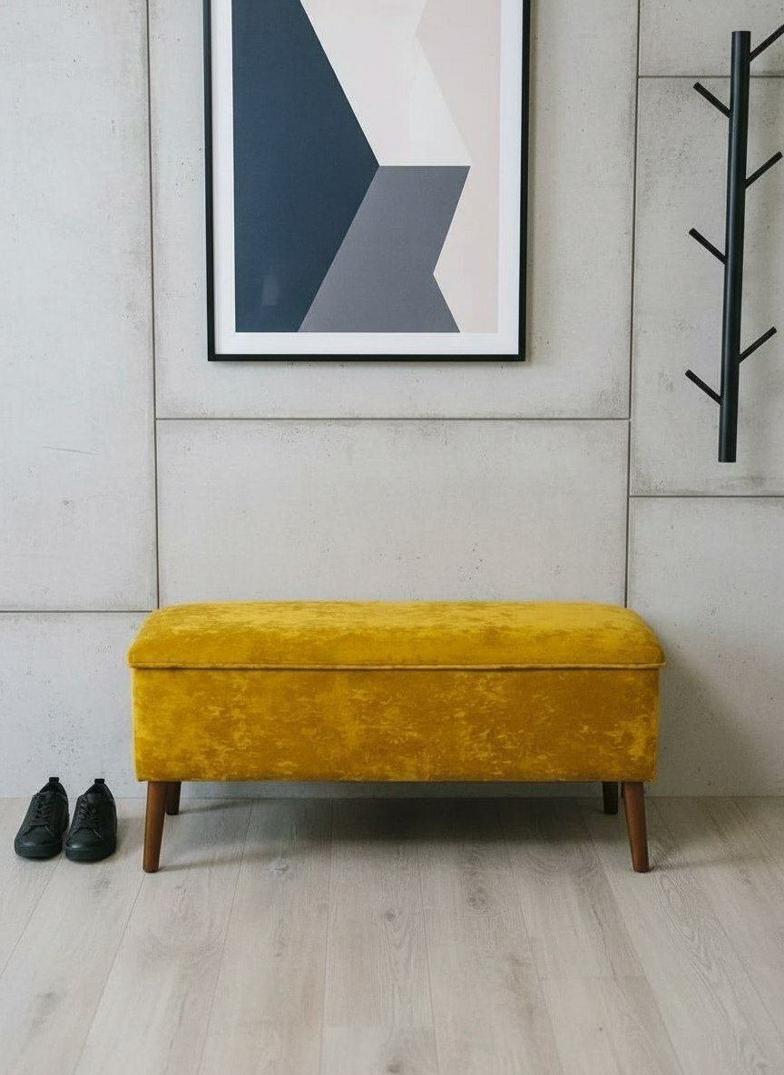 Банкетка и пуфы в дом, мягкие с сиденьем и с ящиком для хранения обуви и мелочи